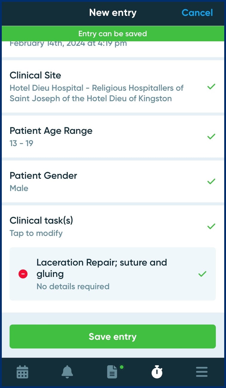 Elentra Mobile App: Logbook